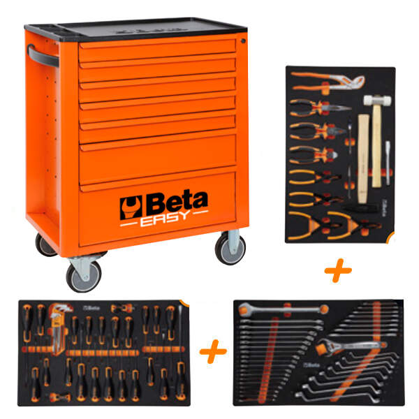 Chariot d'atelier Beta 2400EH/Iberia2 + 240 outils Orange